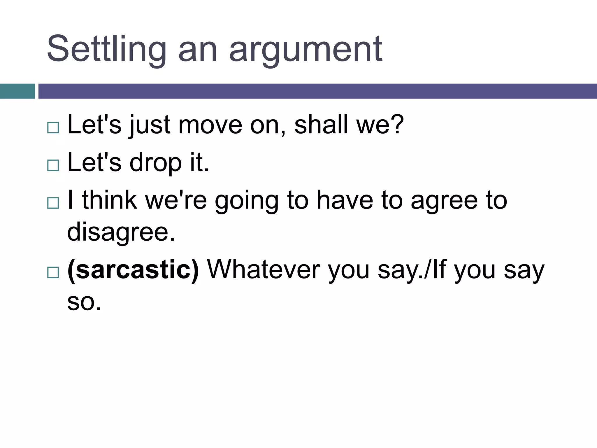 Expressions for agreeing and disagreeing | PPTX