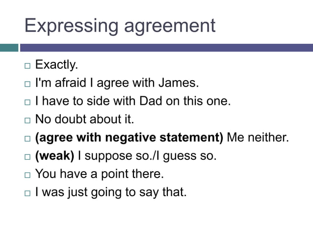 Expressions for agreeing and disagreeing | PPTX
