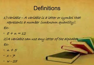 algebra and its concepts | PPTX