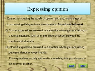 Expressions of asking and giving opinion | PPTX