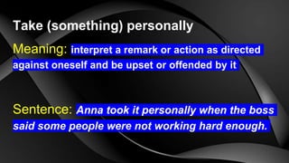 Vocabulary: Expressions related to " Take". | PPTX