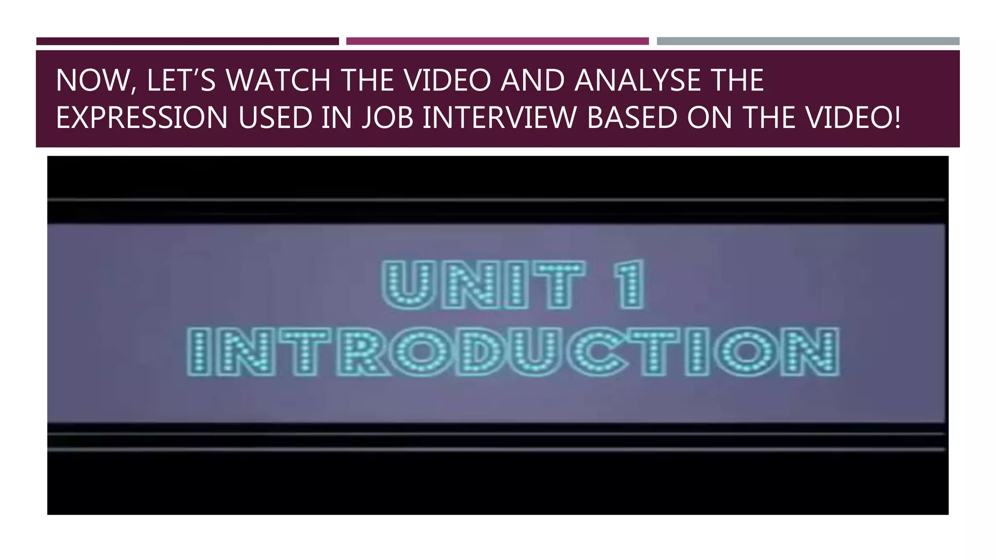 Job Interview | PPT