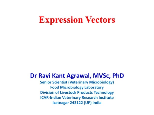Expression vectors | PPTX