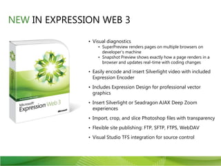 Introducing the new features in Expression Web 3 | PPTX | Web Design ...