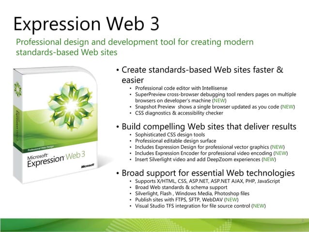 Introducing the new features in Expression Web 3 | PPTX | Web Design ...