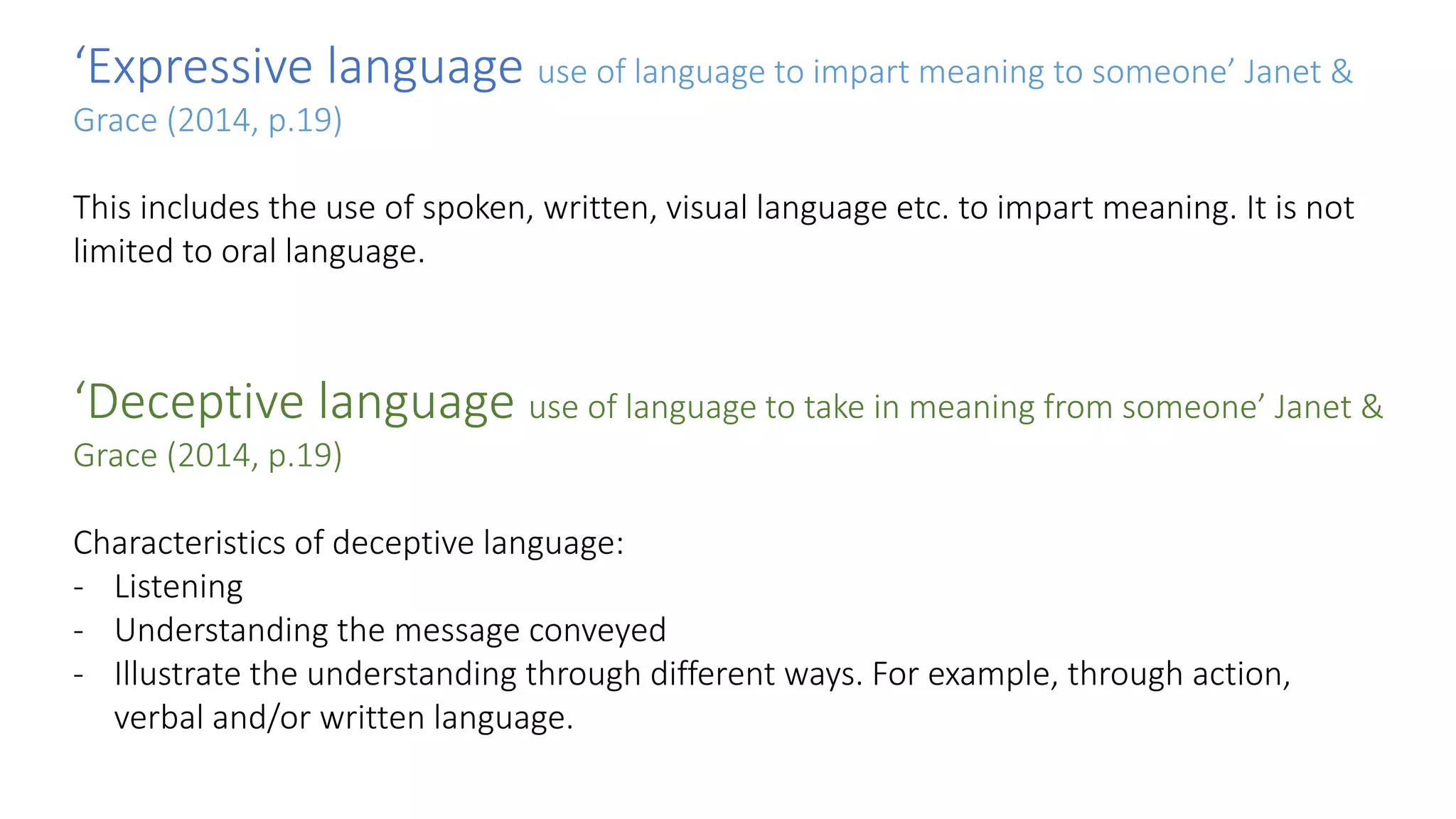 Expressive and deceptive language | PPT