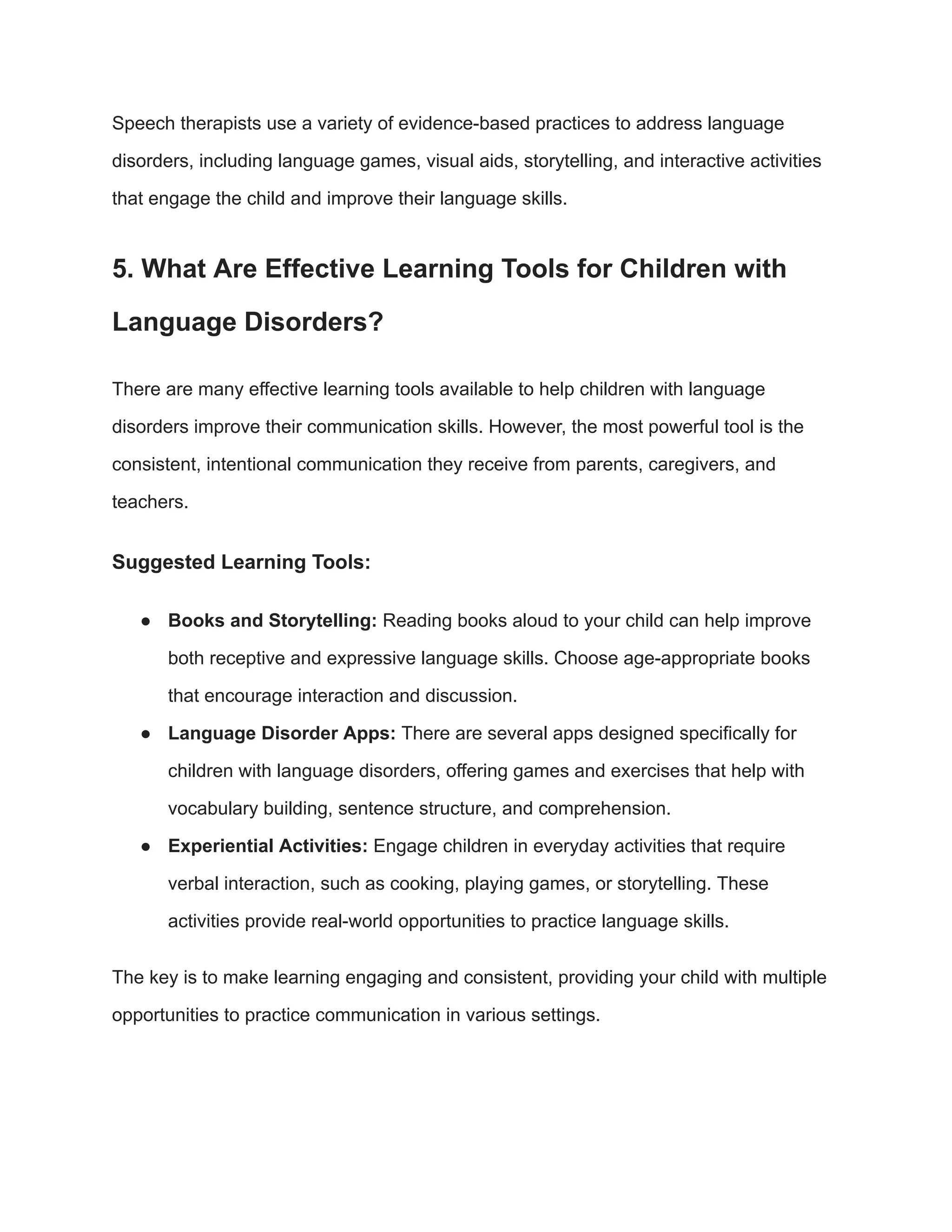 Expressive and Receptive Language Disorders | PDF