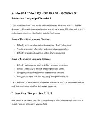 Expressive and Receptive Language Disorders | PDF