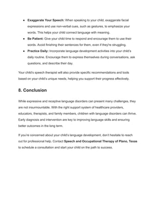 Expressive and Receptive Language Disorders | PDF