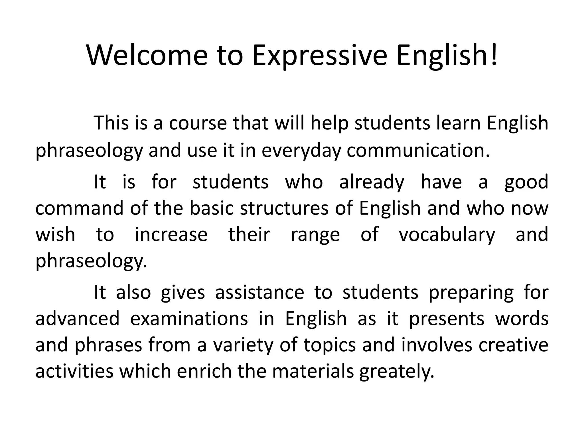 Expressive eng | PPT