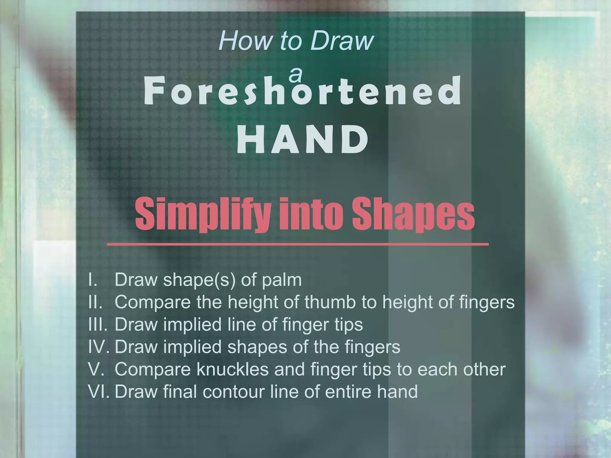 Observational Drawing skills- contour line hands | PPTX