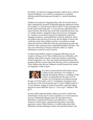 Expressive language disorder | DOCX