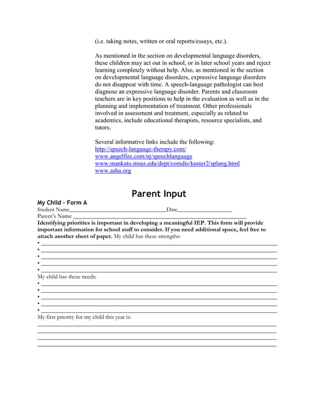 Expressive language disorder | DOCX | Brain and Nervous System ...