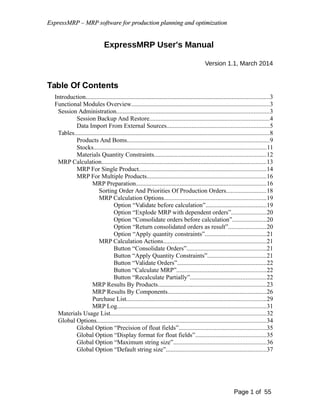 ExpressMRP - MRP (Material Requirements Planning) Software - Manual | PDF