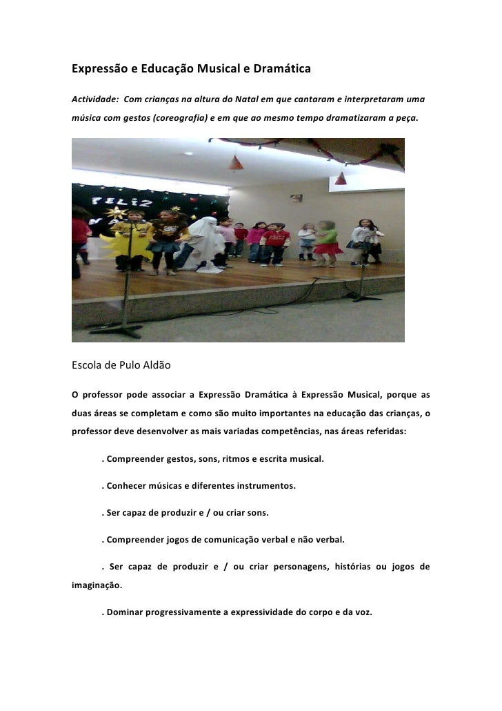 ExpressãO E EducaçãO Musical E DramáTica