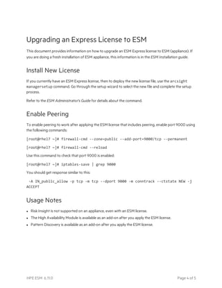 Upgrade ESM Express License to ESM 6.11.0 | PDF