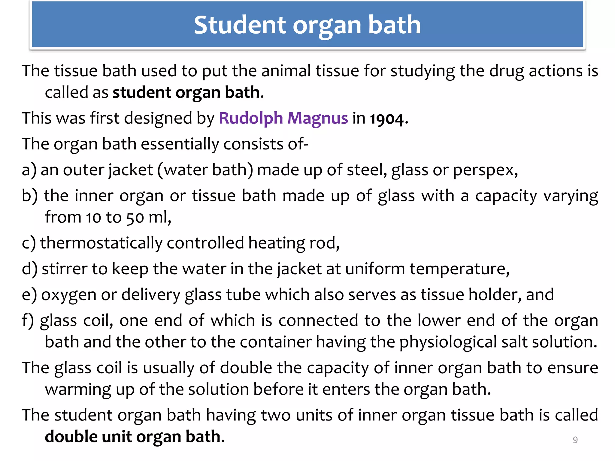 Expt. 1 Introduction to in vitro pharmacology and physiological salt solutions | PPTX
