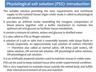 Expt. 1 Introduction to in vitro pharmacology and physiological salt ...