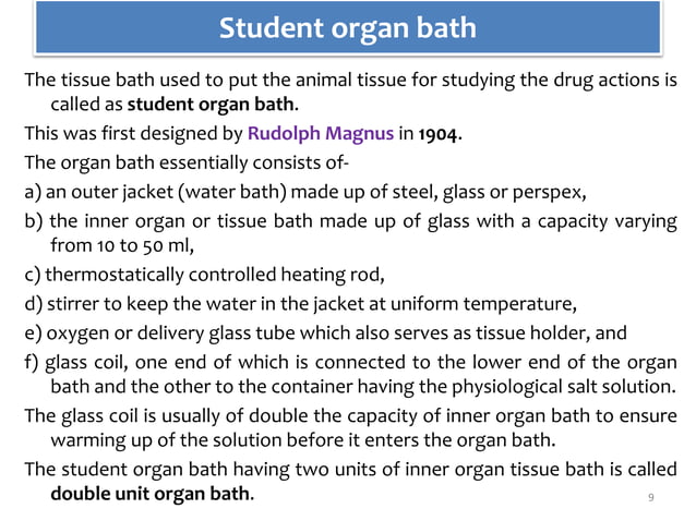 Expt. 1 Introduction to in vitro pharmacology and physiological salt solutions | PPTX ...