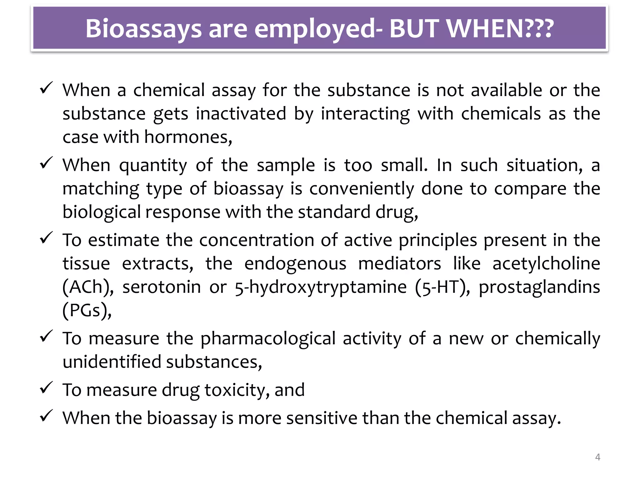 Expt. 3 Introduction to principles of bioassay, its types including ...