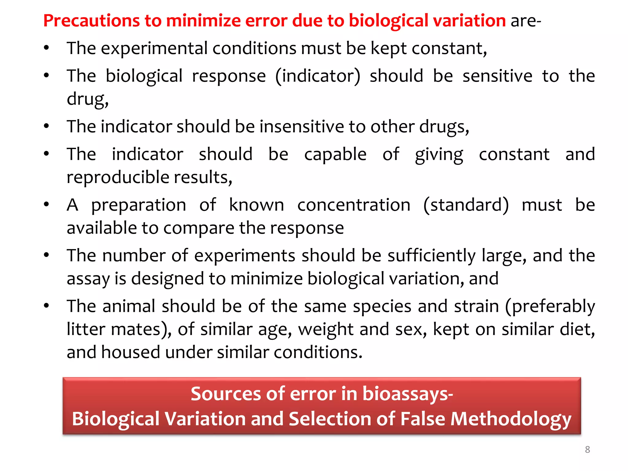 Expt. 3 Introduction to principles of bioassay, its types including ...