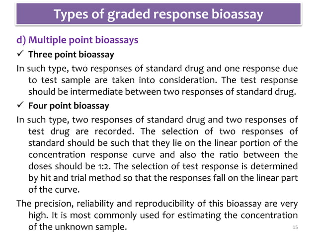 Expt. 3 Introduction to principles of bioassay, its types including ...