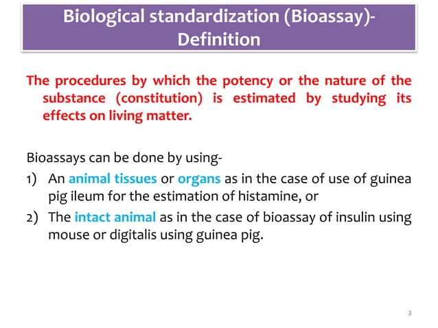 Expt. 3 Introduction to principles of bioassay, its types including ...