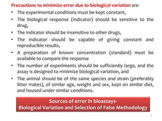 Expt. 3 Introduction to principles of bioassay, its types including ...