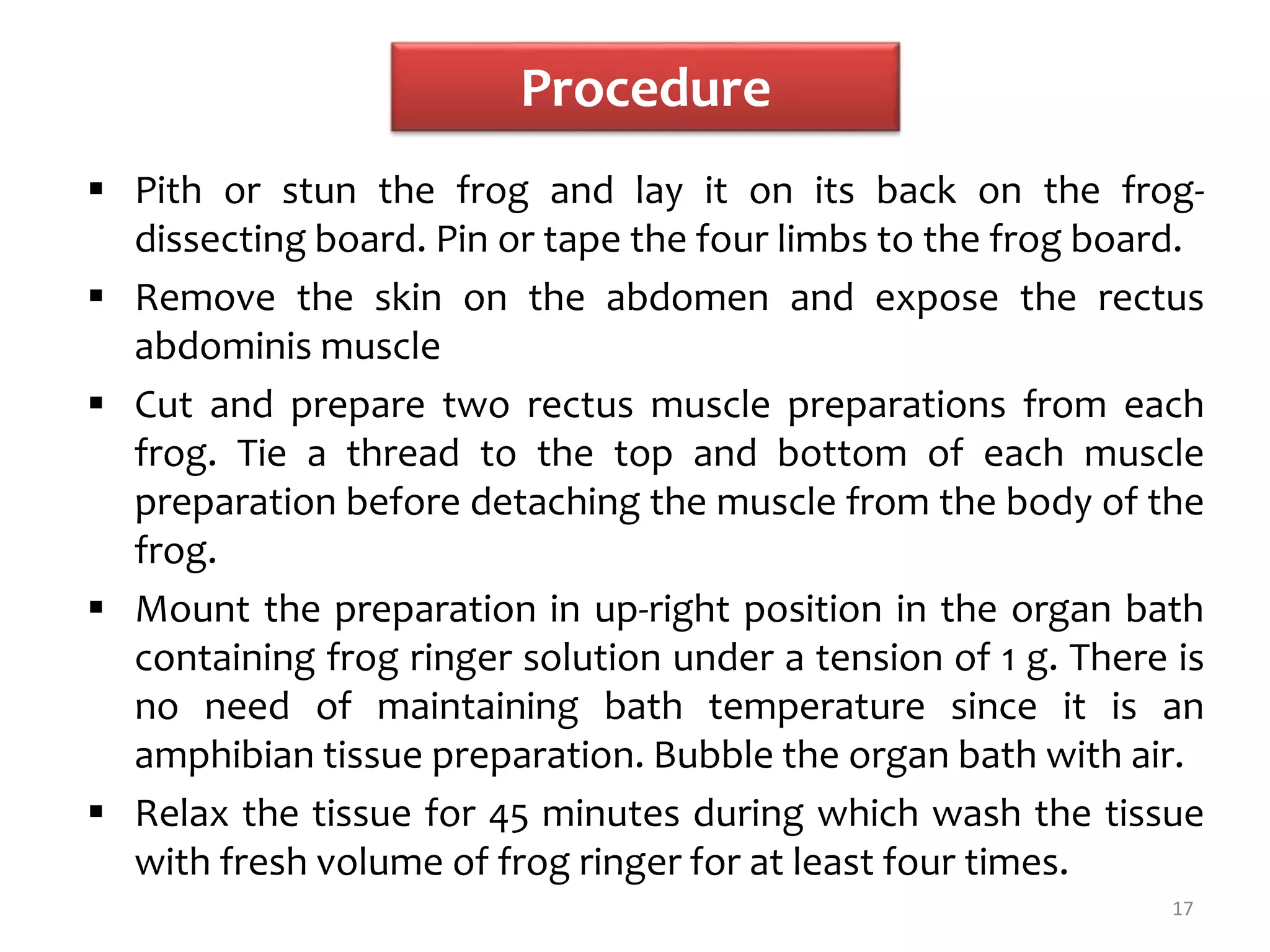 Expt. 4 DRC of acetylcholine using frog rectus abdominis muscle | PPTX