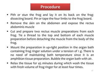 Expt. 4 DRC of acetylcholine using frog rectus abdominis muscle | PPTX