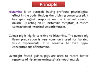 Expt. 6 Bioassay of histamine using guinea pig ileum by matching method ...
