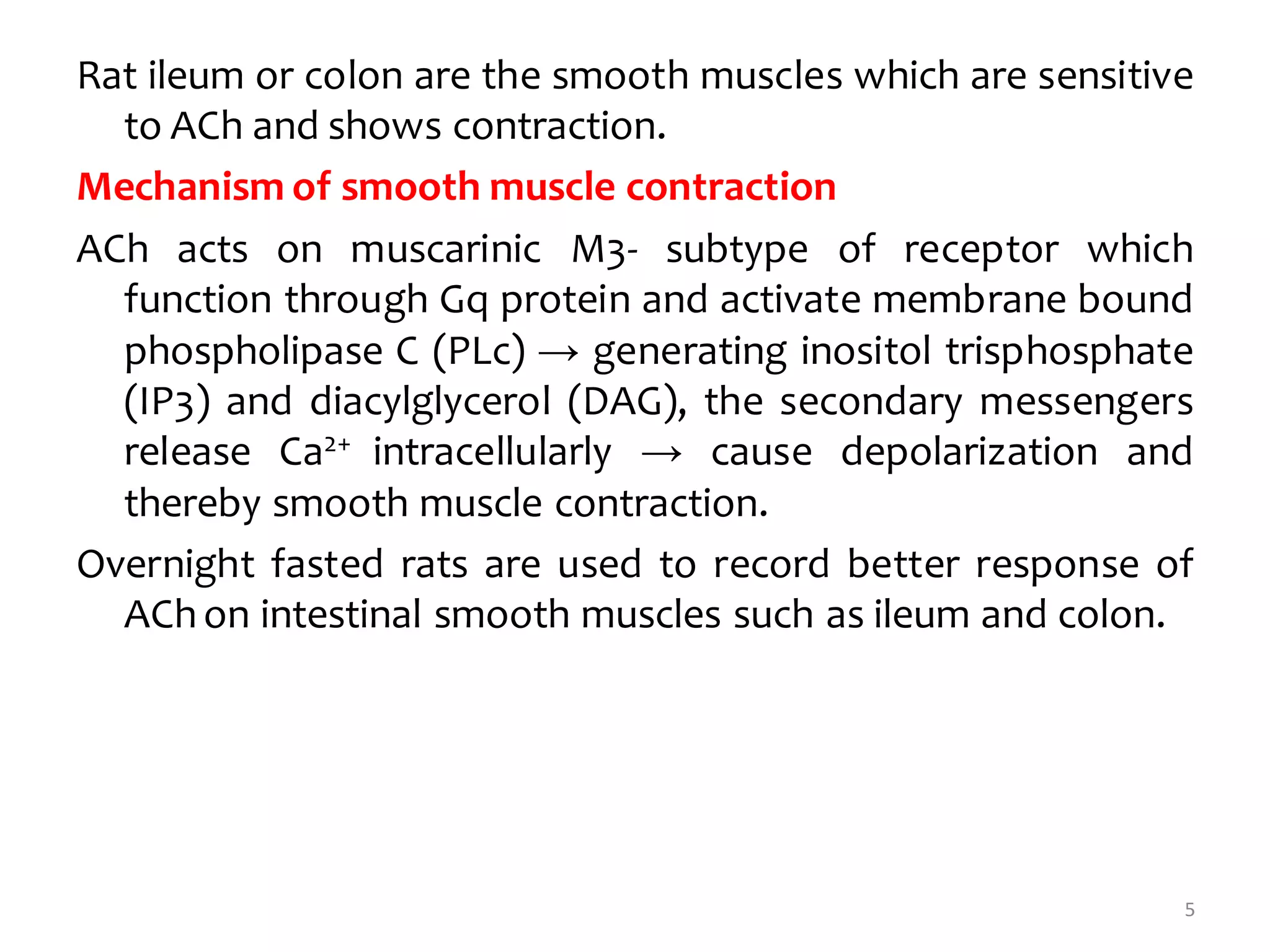 Expt. 2 Bioassay of acetylcholine using rat ileum by four point ...