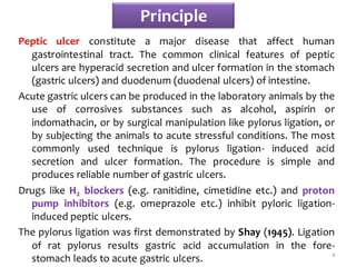 Expt. 4 Study of anti ulcer activity of a drug using pylorus ligand ...