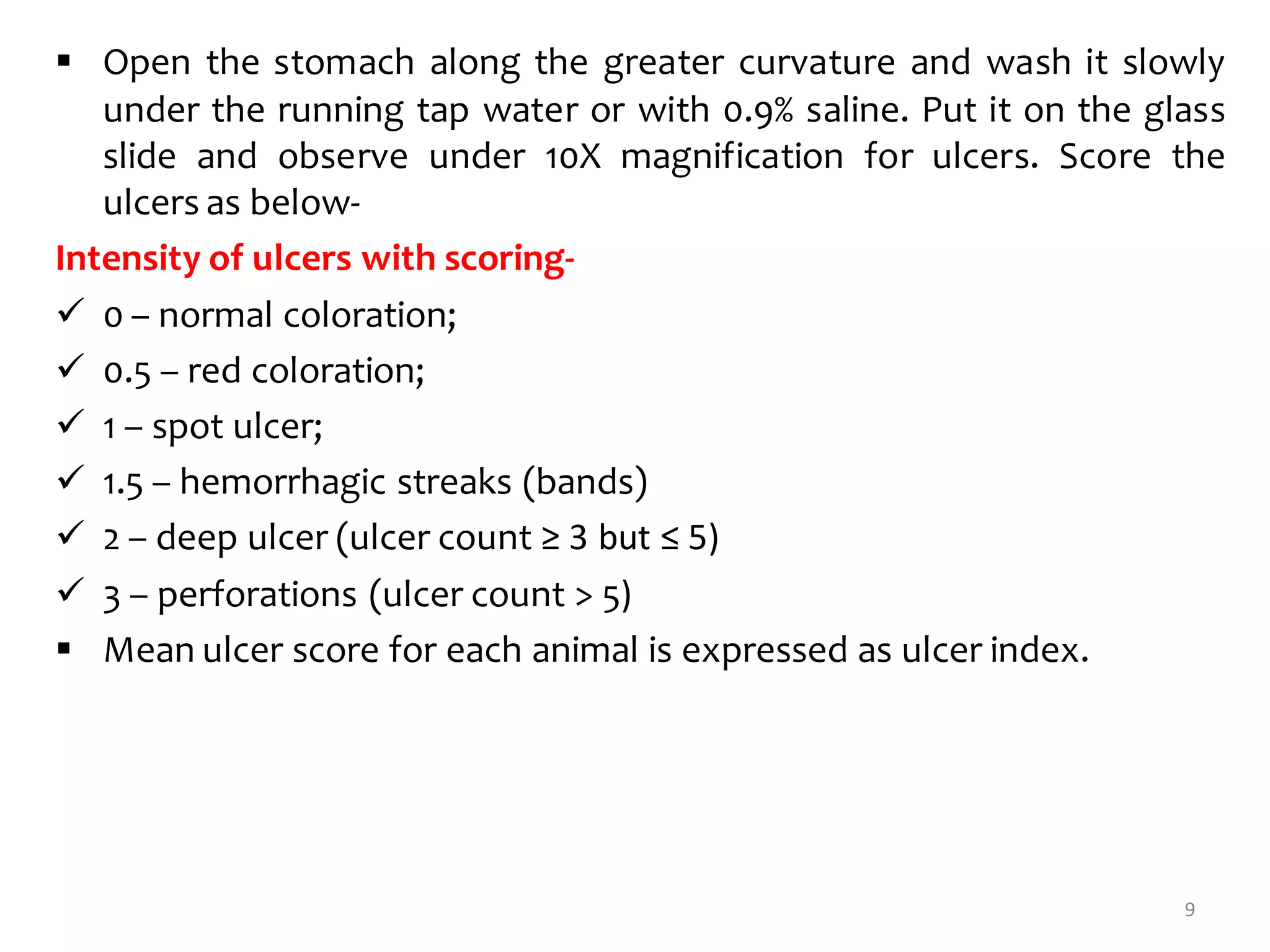 Expt. 5 Study of anti ulcer activity of a drug using nsaid induced ...