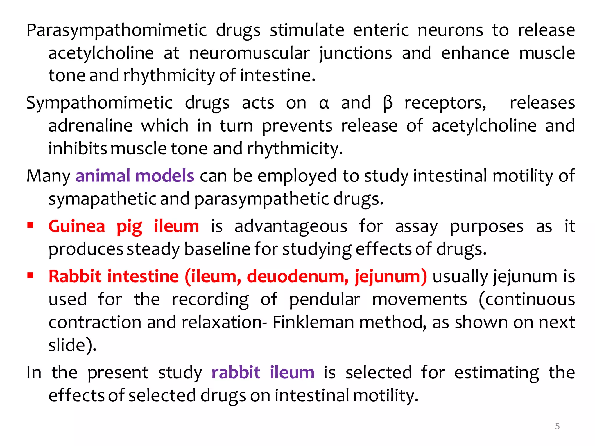 Expt. 6 Study of effect of drugs on gastrointestinal motility | PDF