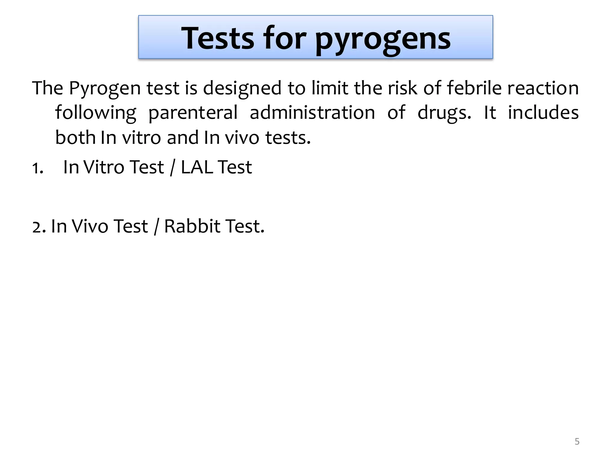 Expt. 9 Test for pyrogens ( rabbit method) | PDF