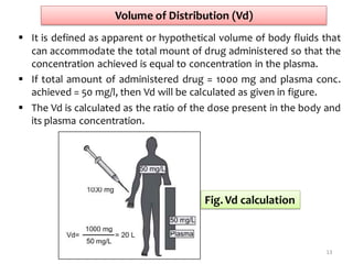Expt. 13 Calculation of pharmacokinetic parameters from a given data | PDF