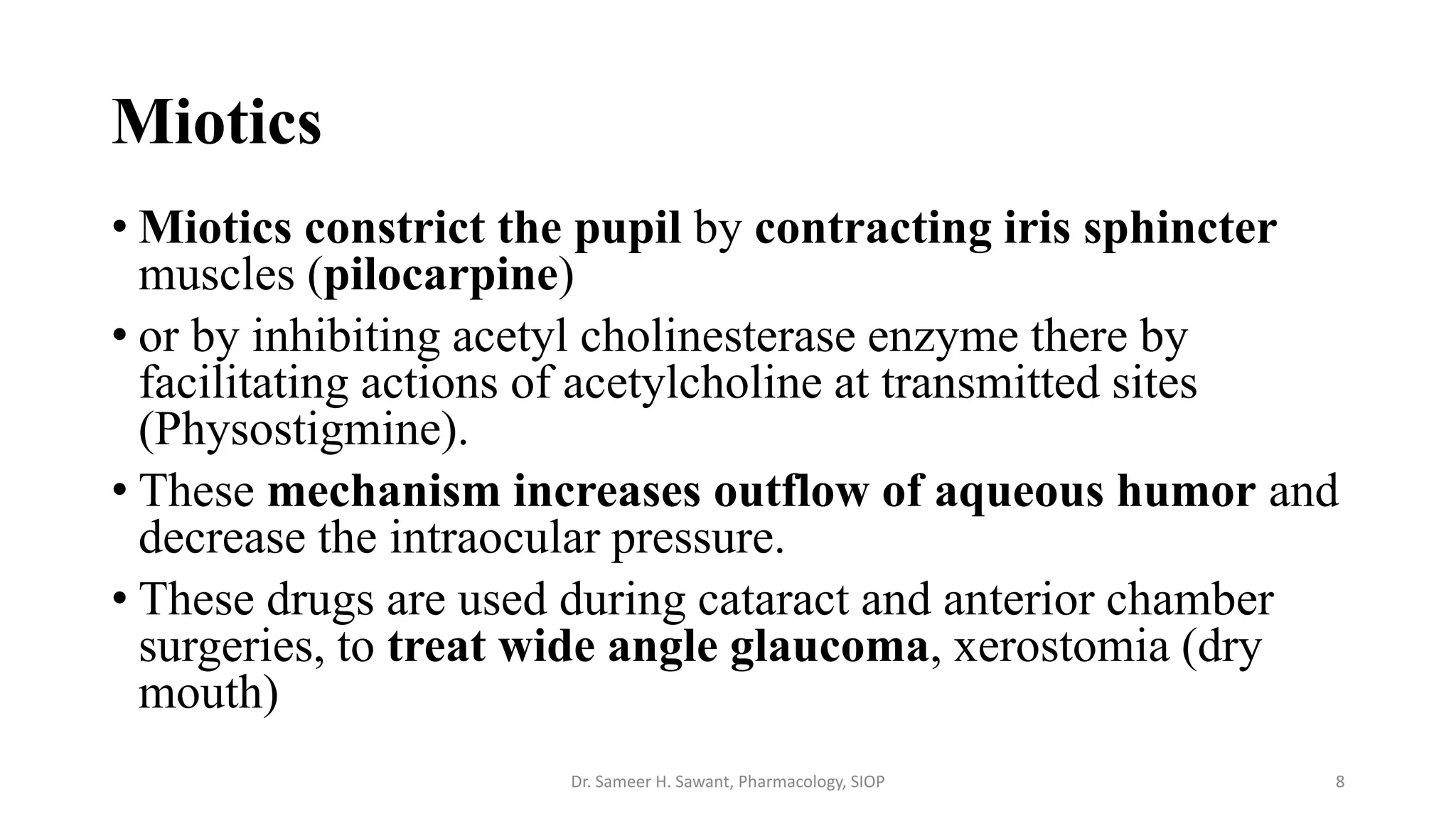 Study of Mydriatic and Miotic effect on rabbit eye | PPTX