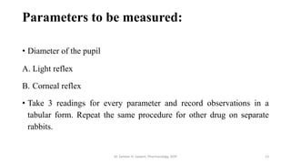 Expt.16 Study of Mydriatic and Miotic effects on rabbit.pptx