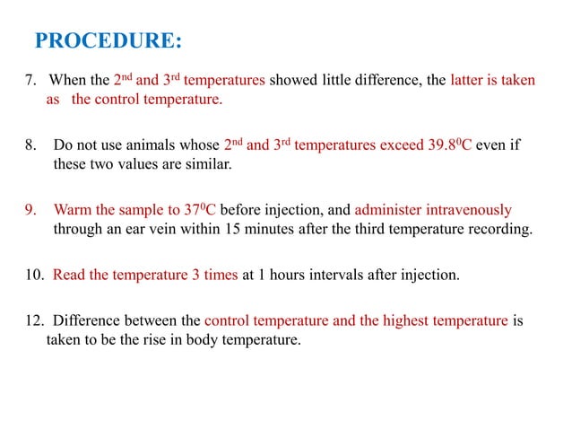Expt 10- To evaluate pyrogen test for given sample using rabbit | PDF ...