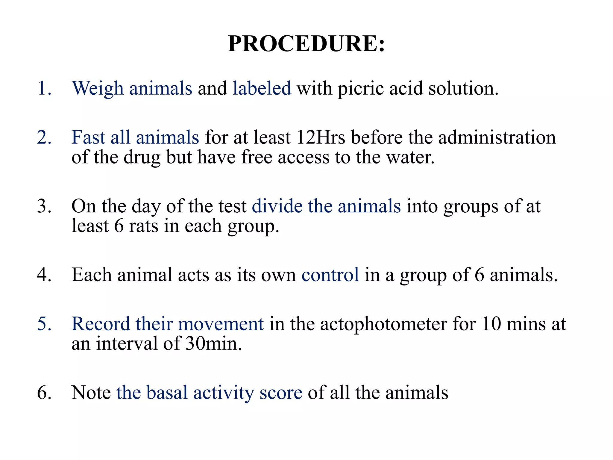 Expt 11 Effect of drugs on locomotor activity using actophotometer | PPTX