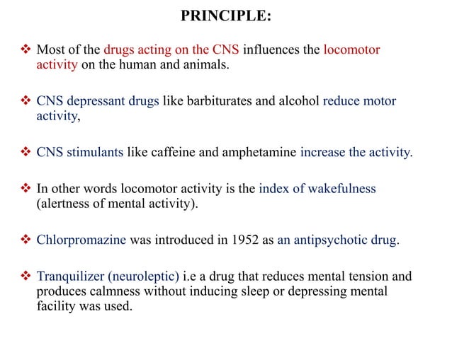 Expt 11 Effect of drugs on locomotor activity using actophotometer | PPTX