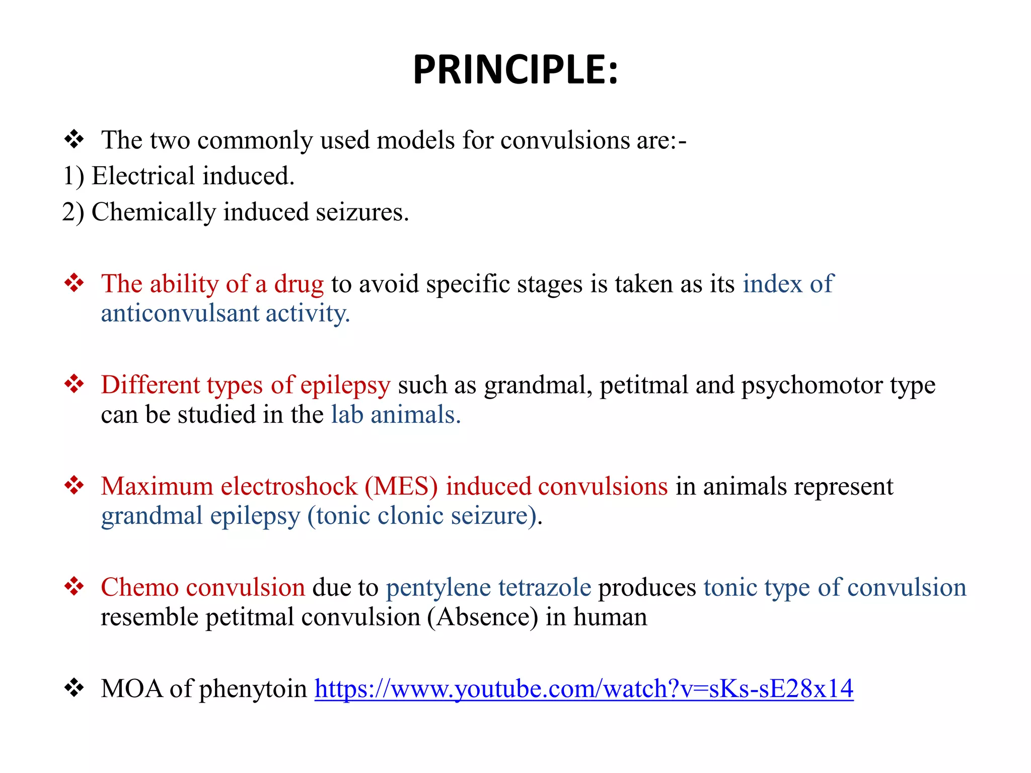 Anticonvulsant effect of drugs by MES and PTZ method | PDF