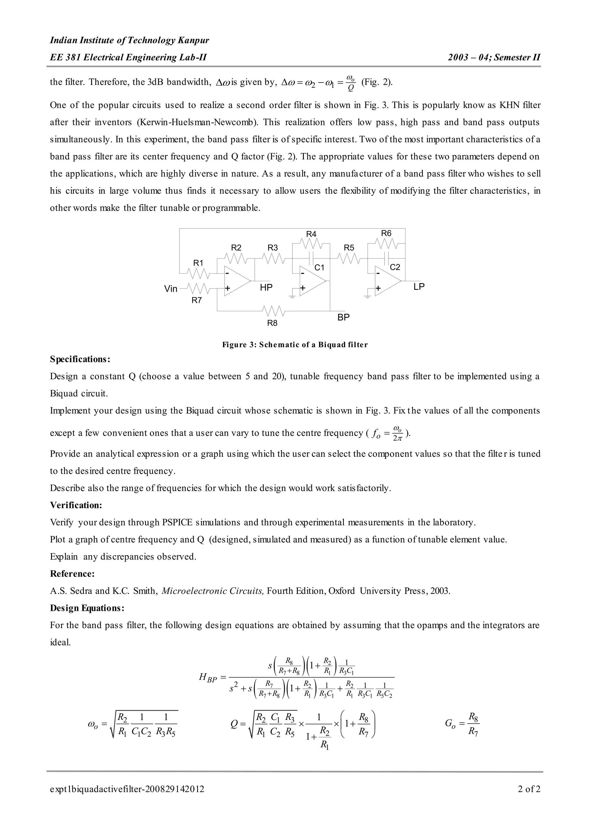Expt1 biquad active_filter | DOC