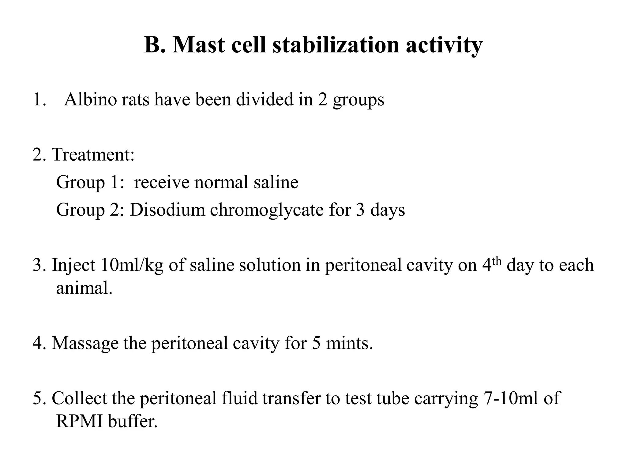 Expt 2- To determine anti-allergic activity by mast cell stabilization ...