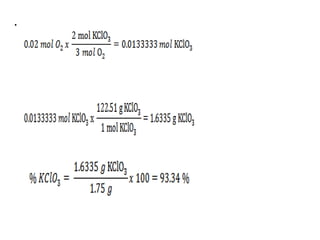 Experiment 2: Molar Volume of Oxygen | PPTX