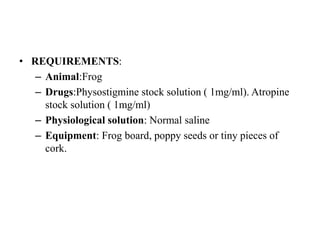 Expt 8 Effect of drugs on ciliary motility of frog oesophagus | PPTX