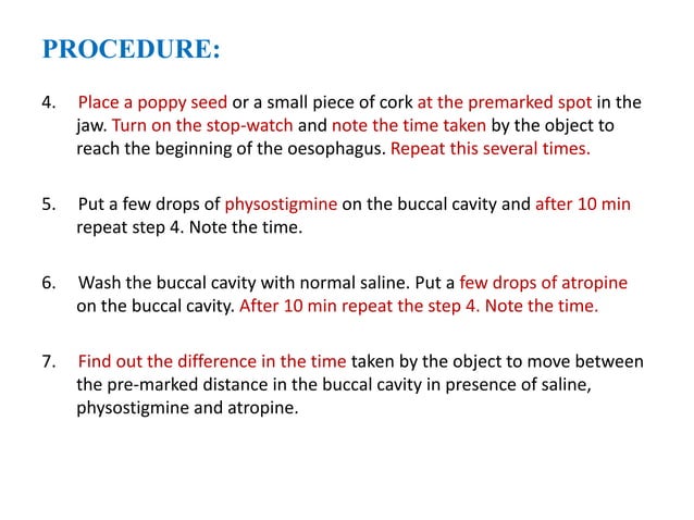Expt 8 Effect of drugs on ciliary motility of frog oesophagus | PPTX