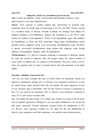 Study of antipyretic activity | DOCX