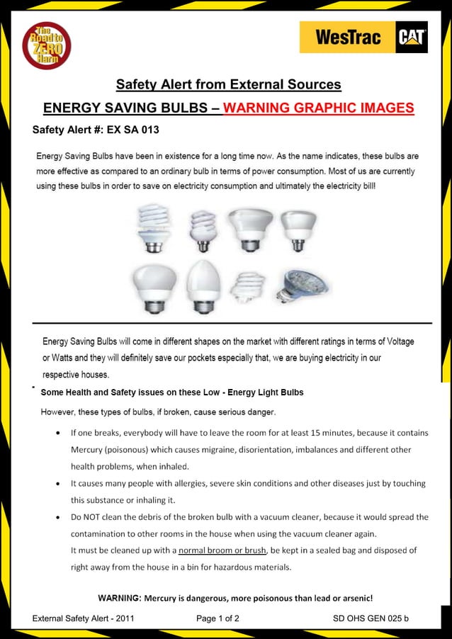 Ex Sa 013 Energy Saving Bulbs Warning | PDF